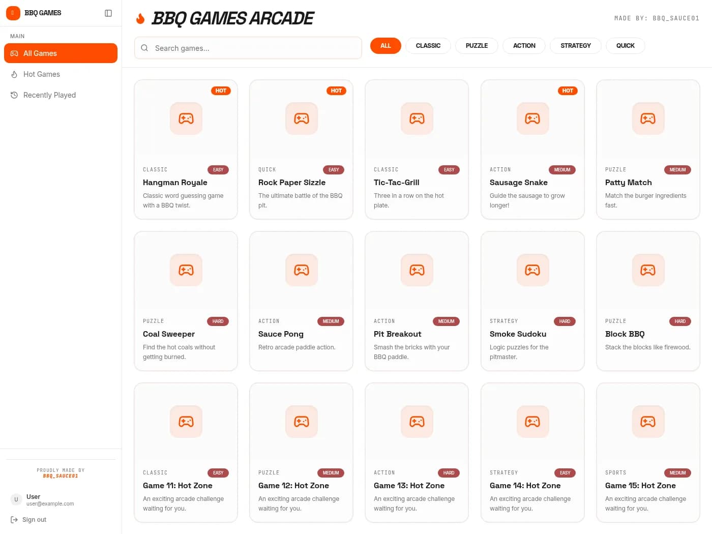 BBQ Games Arcade