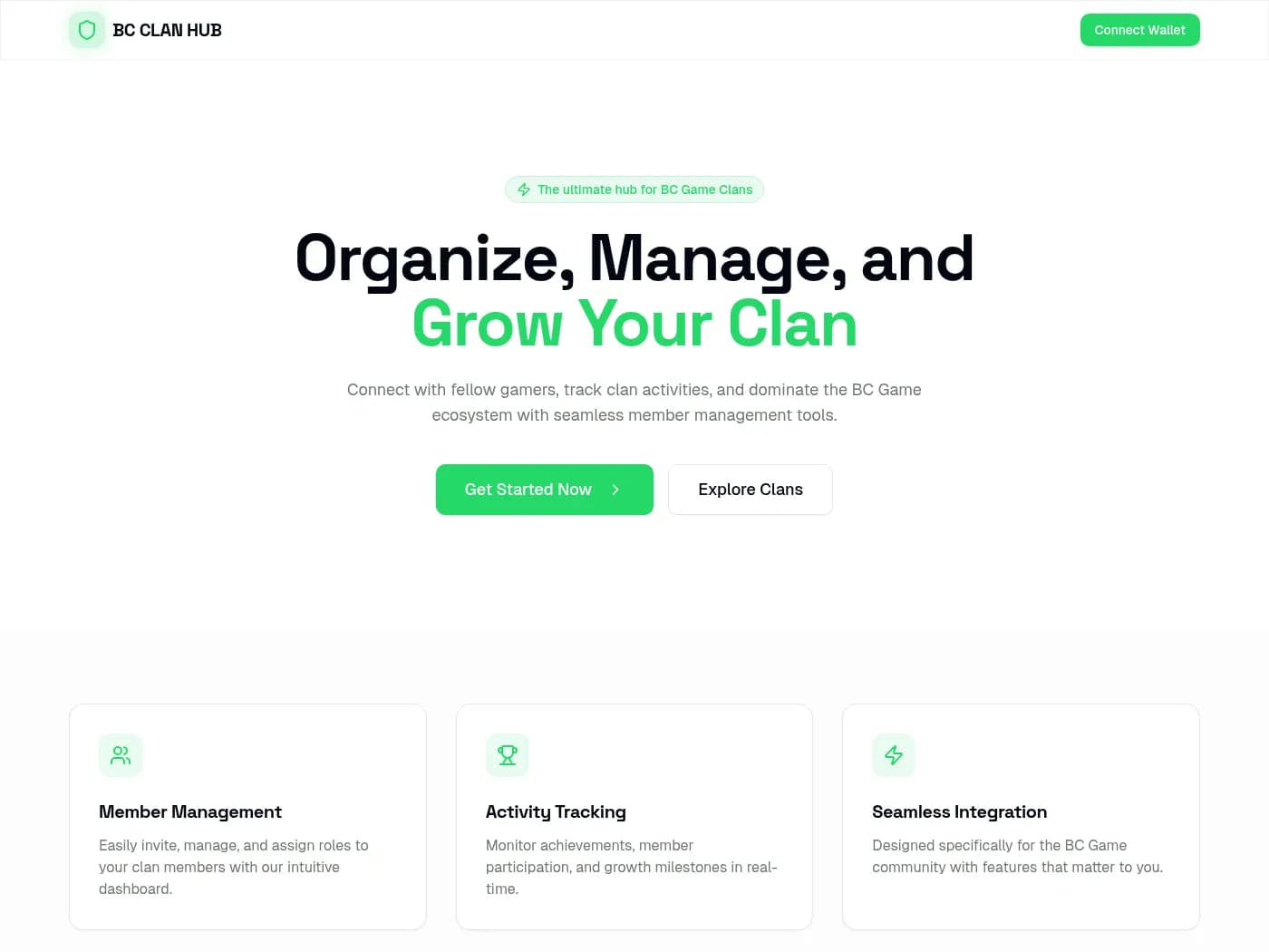 BC Game Clan Hub