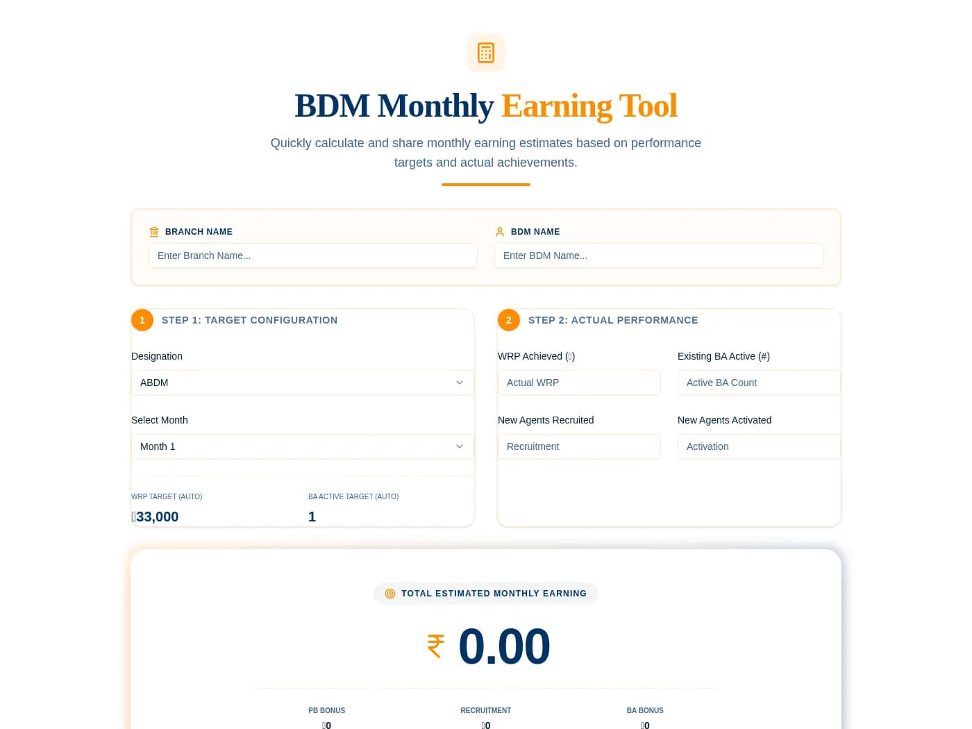 BDM Earning Calculator