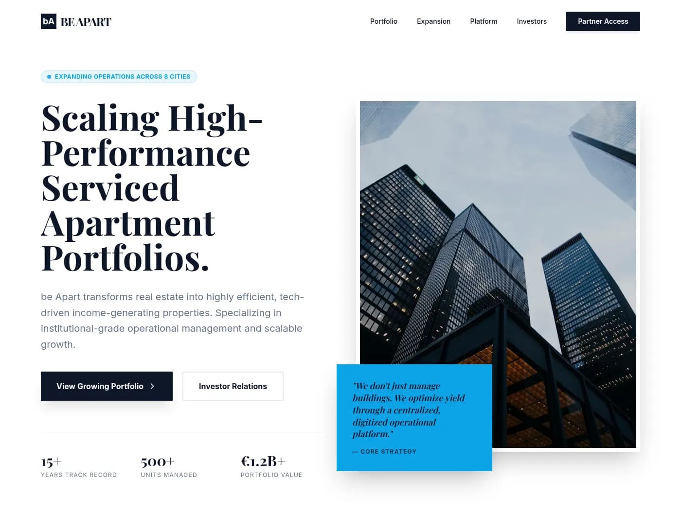 be Apart Corporate Website