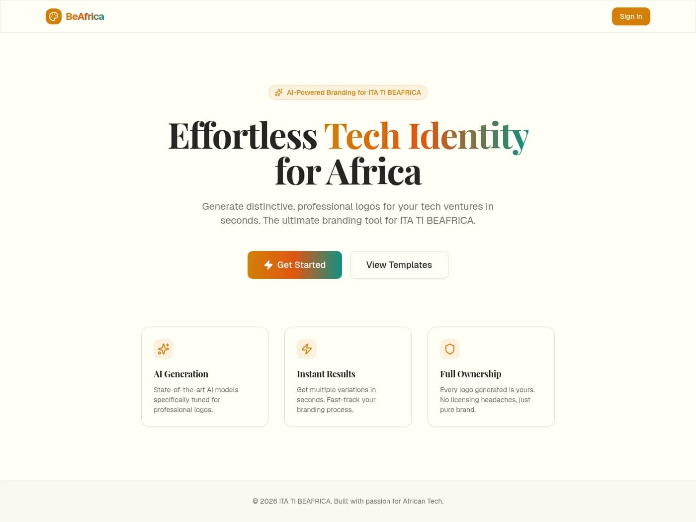 BeAfrica Logo Generator