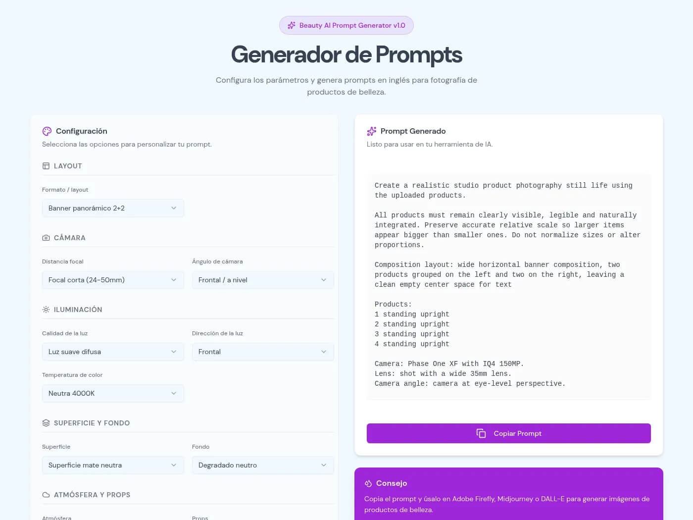 Beauty AI Prompt Generator