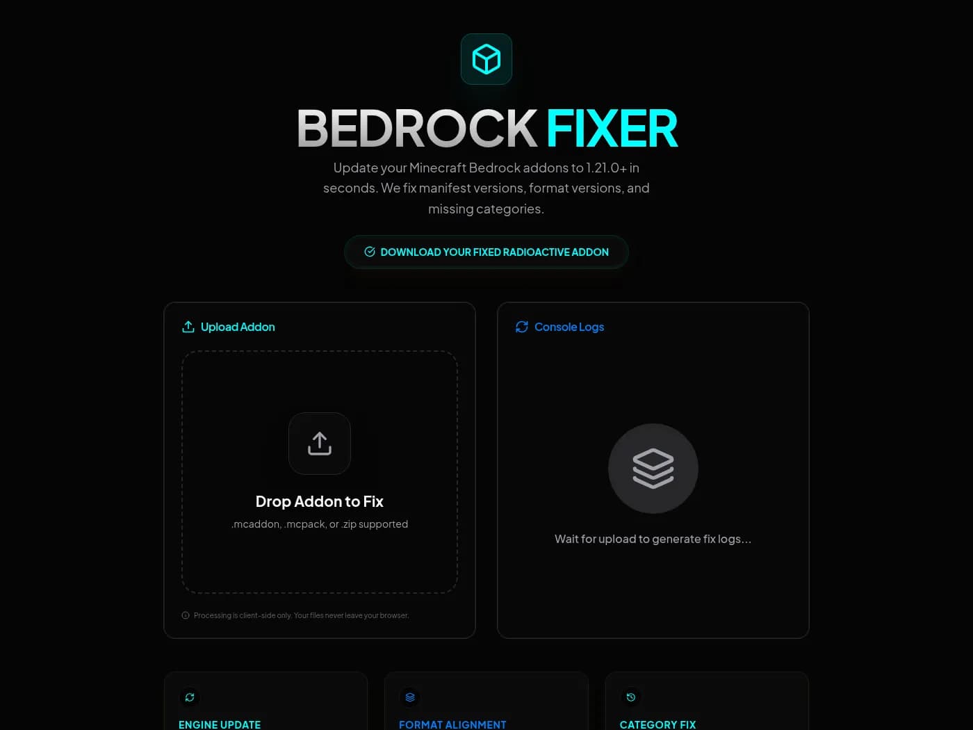 Bedrock Addon Fixer