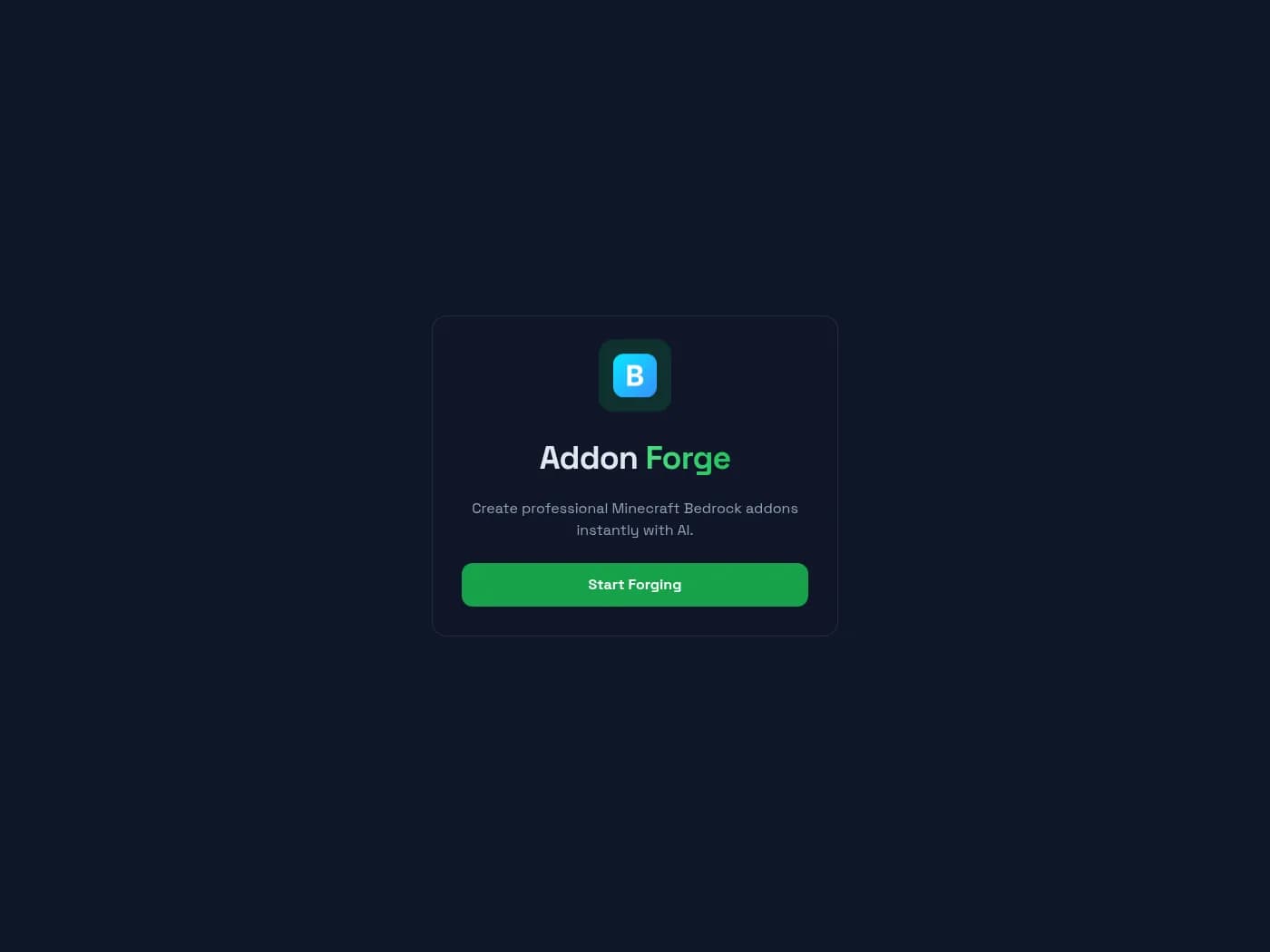 Bedrock Addon Forge