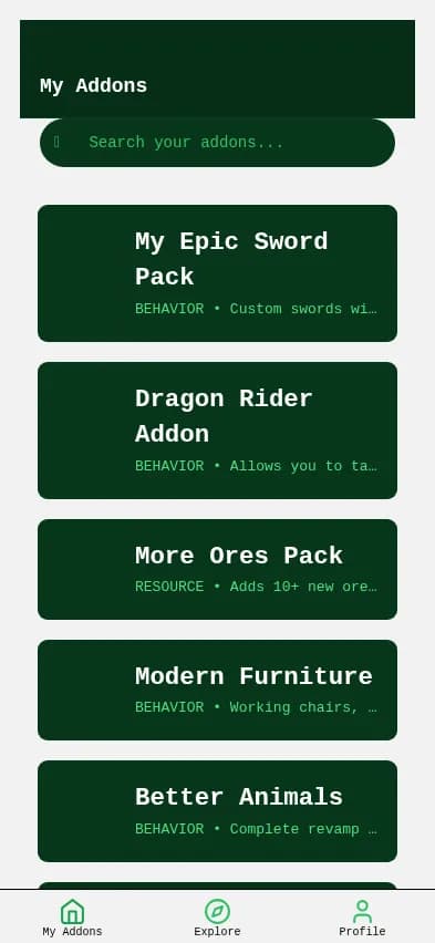 Bedrock Addon Creator