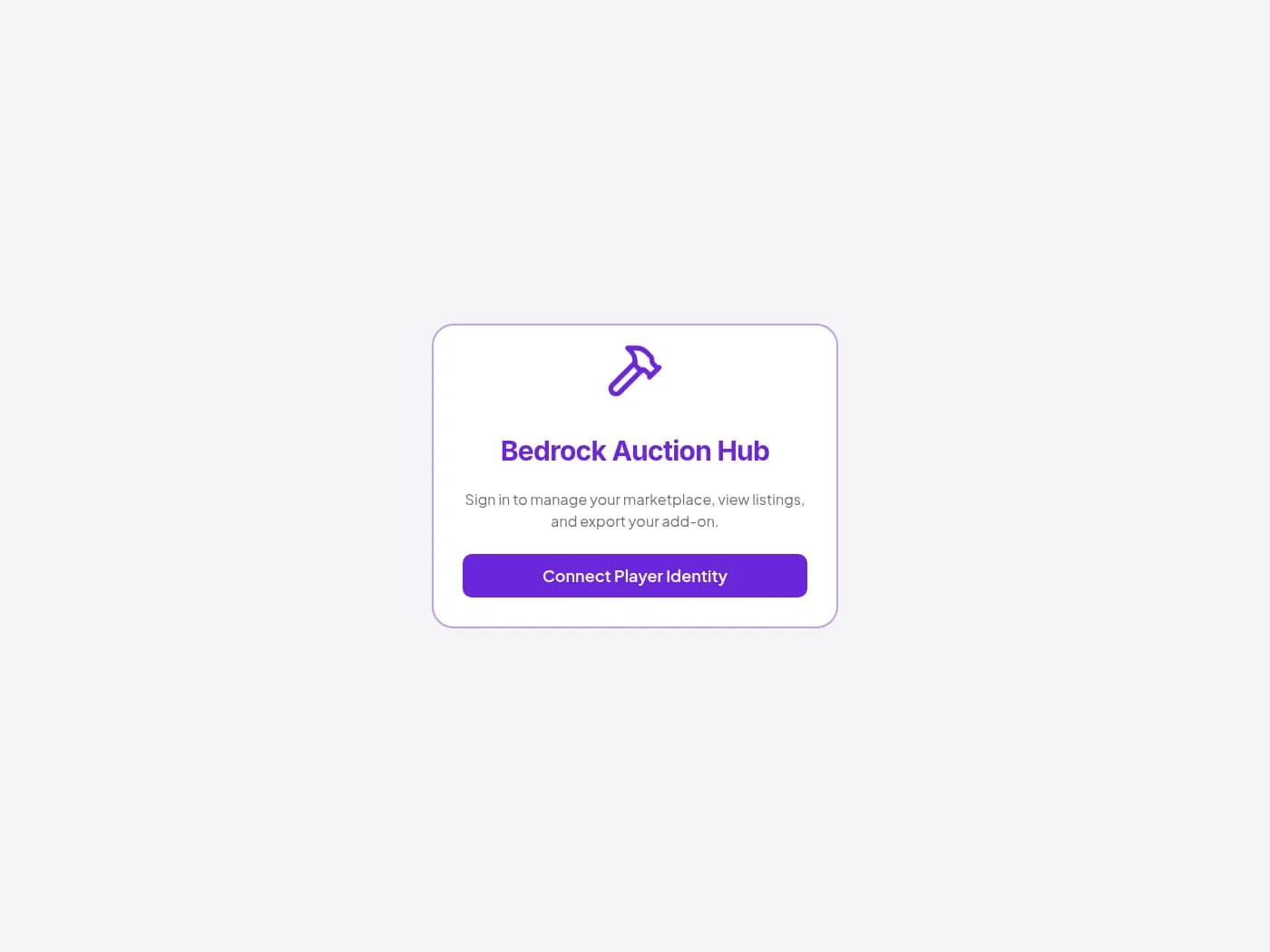 Bedrock Auction House Add-On