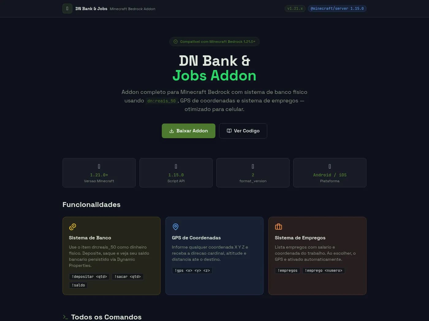 Minecraft Bedrock Bank & Jobs
