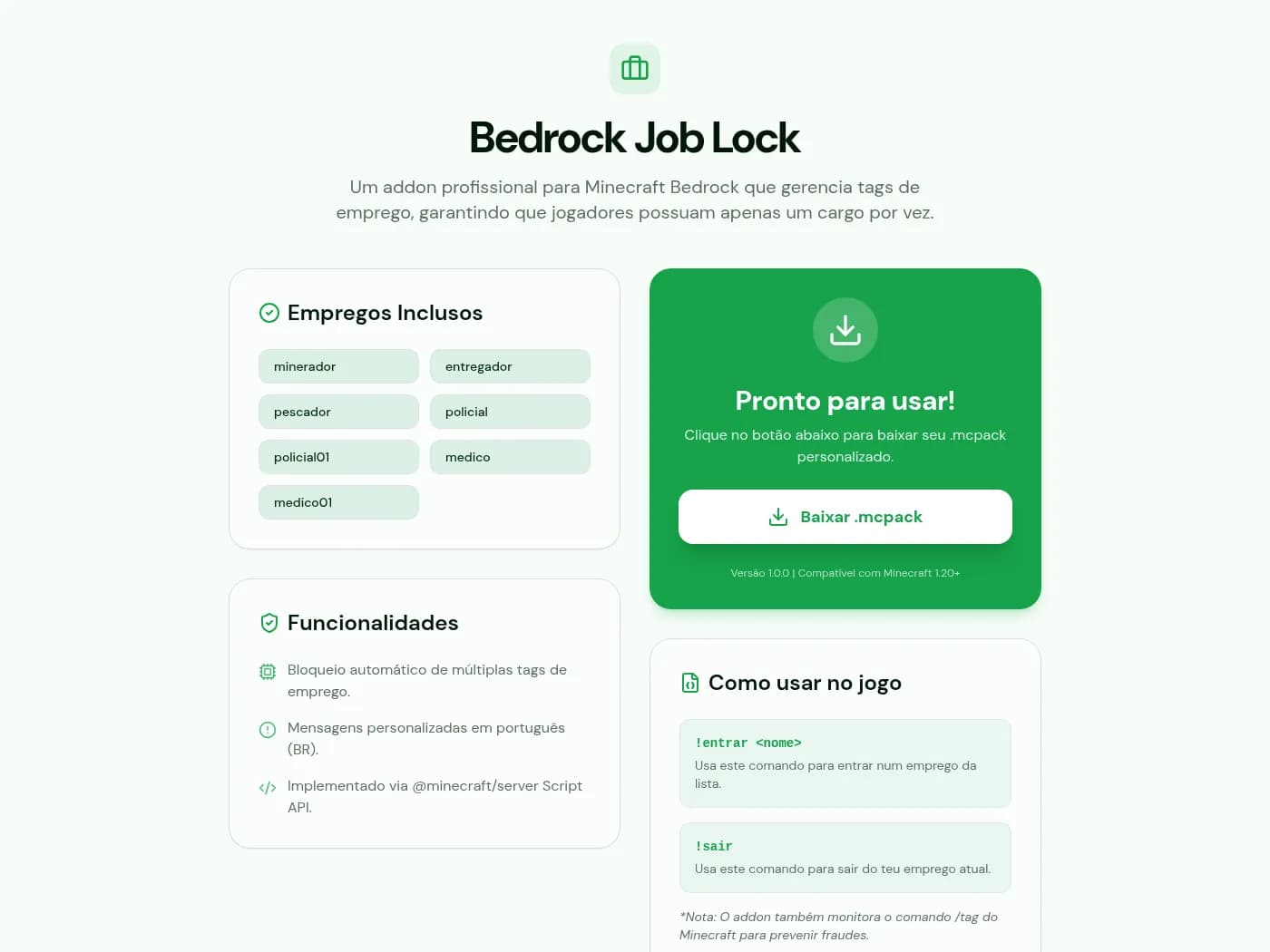 Bedrock Job Lock