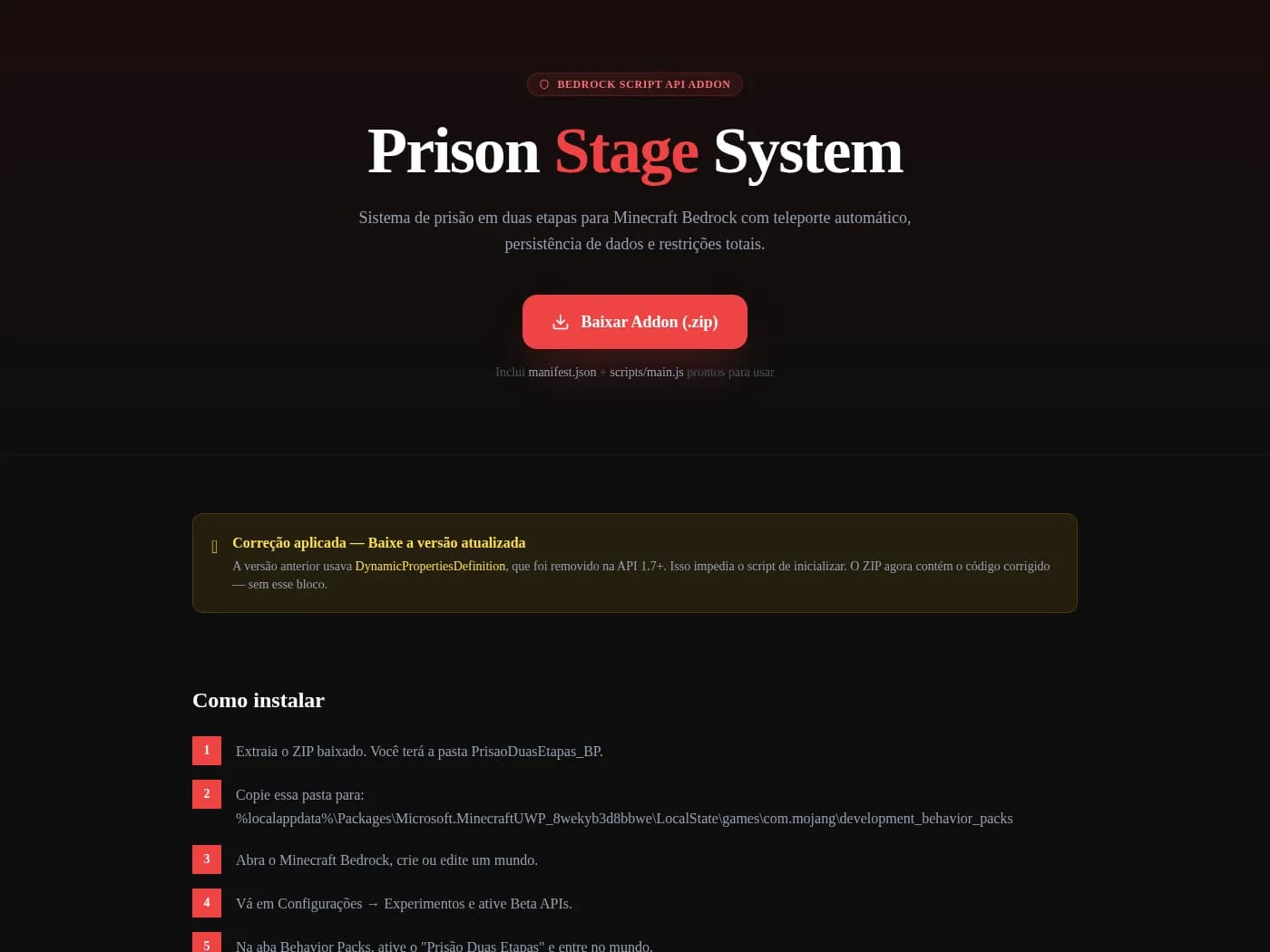 Prison Stage Addon