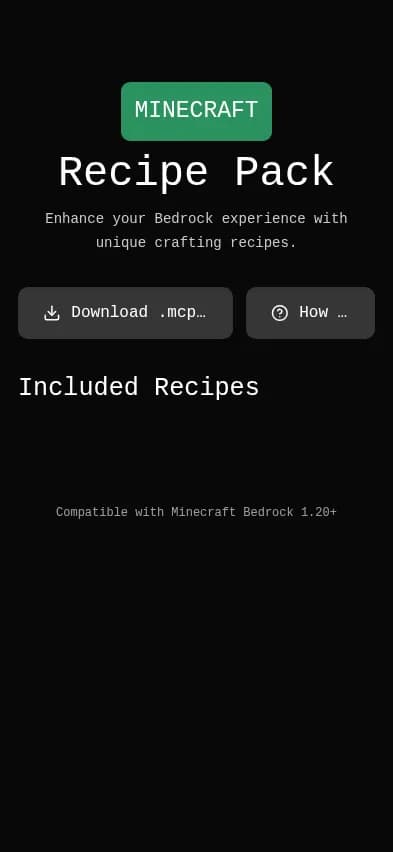 Minecraft Recipe Pack