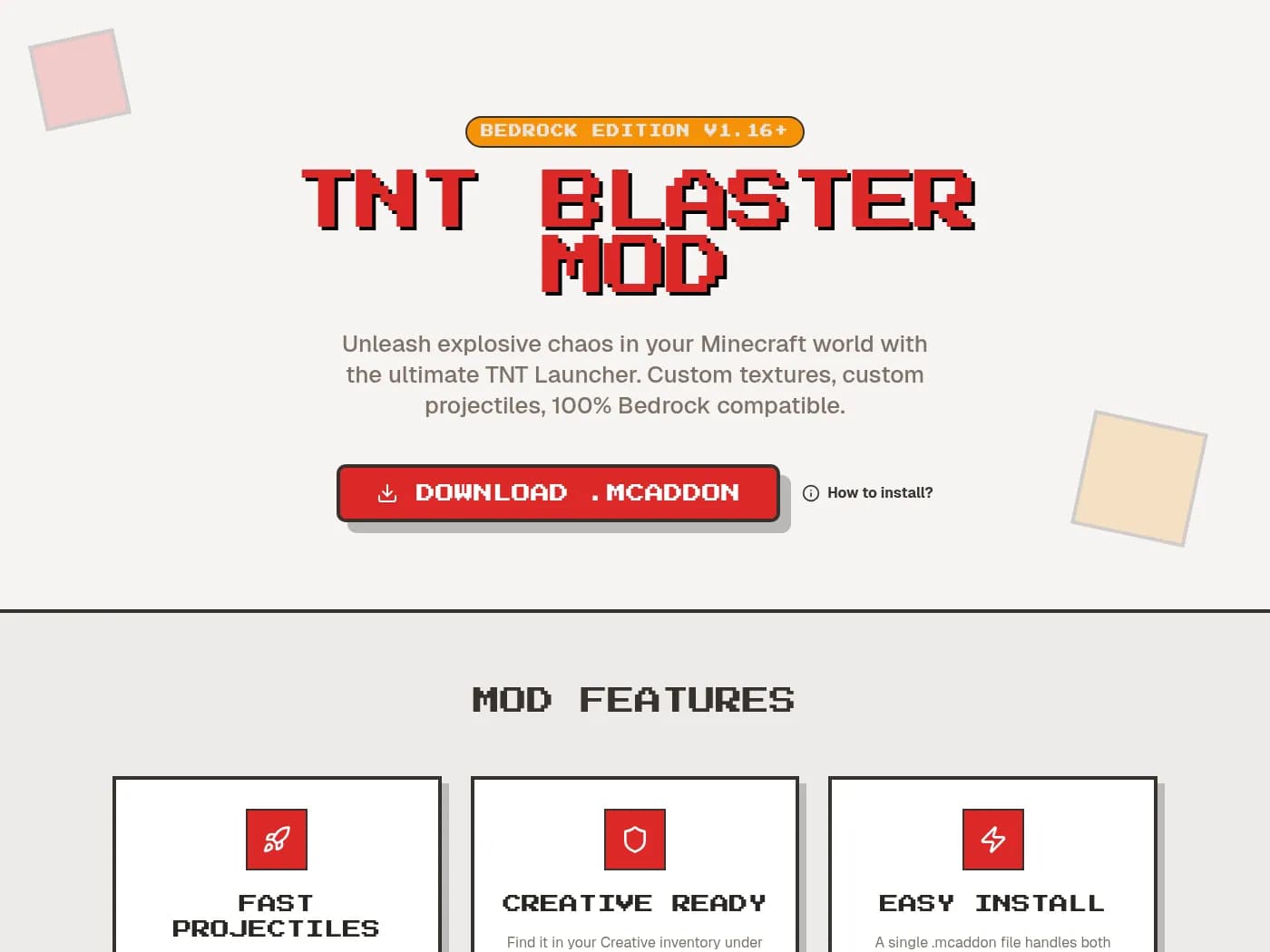 Bedrock TNT Gun Mod