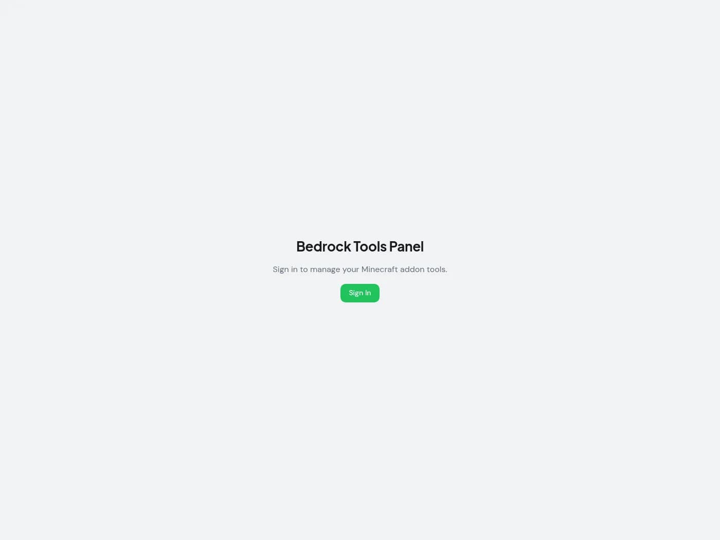 Bedrock Tools Panel