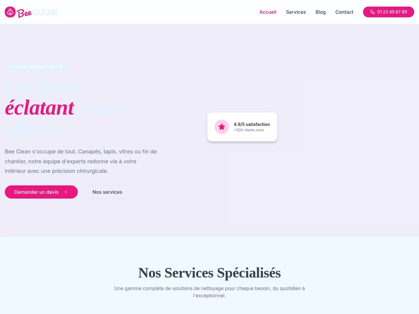 Bee Clean Web Presence