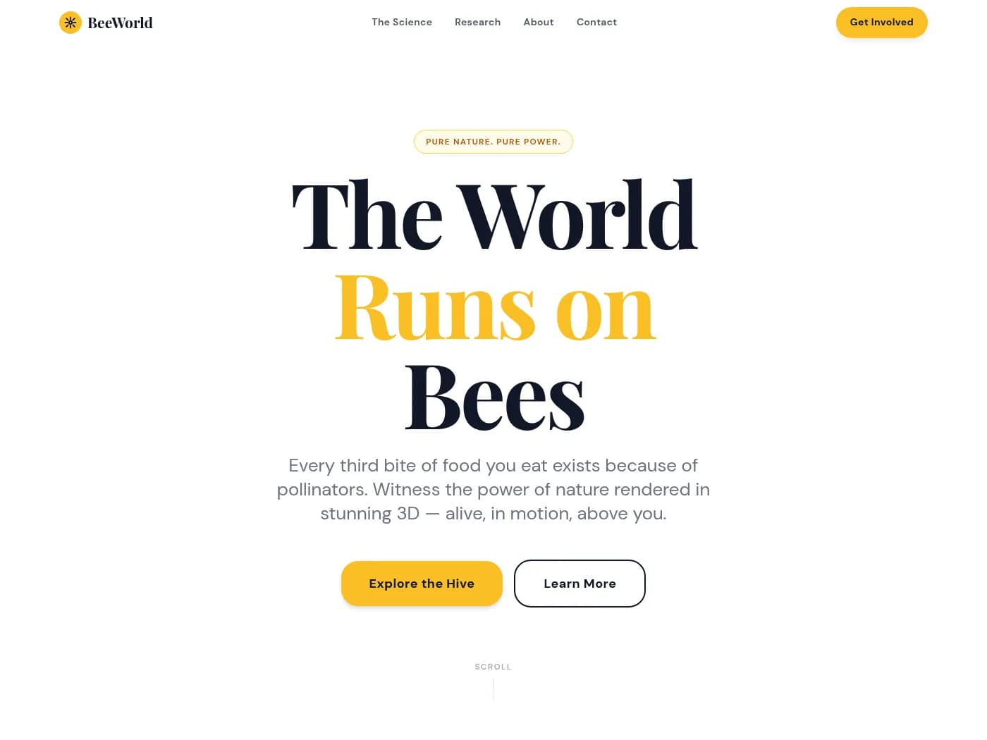 Bees 3D Landing Page