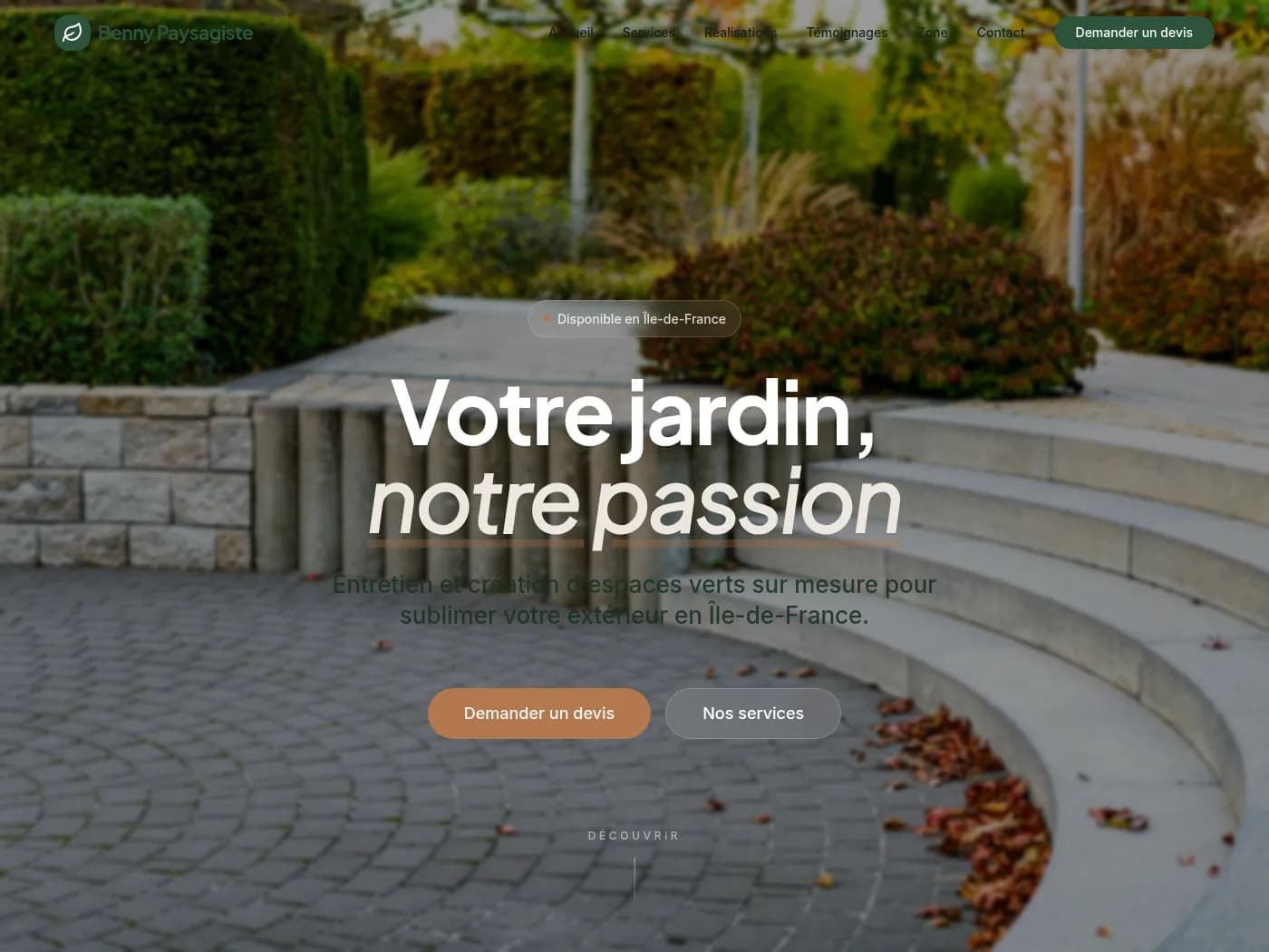 Benny Paysagiste Web Showcase
