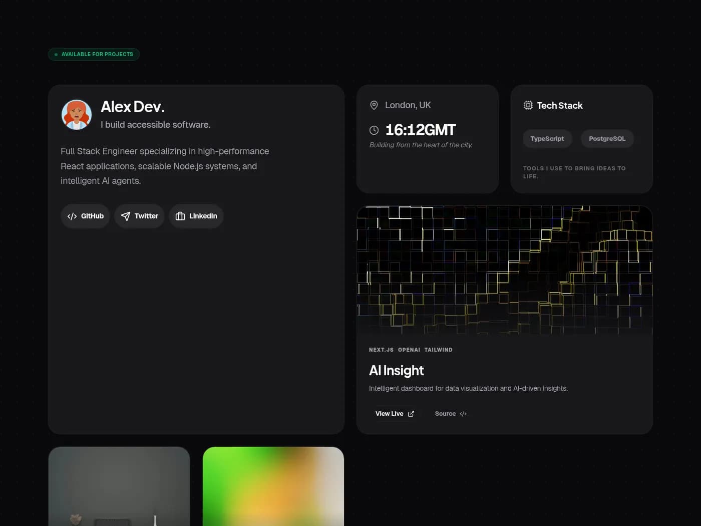 Bento Portfolio Grid