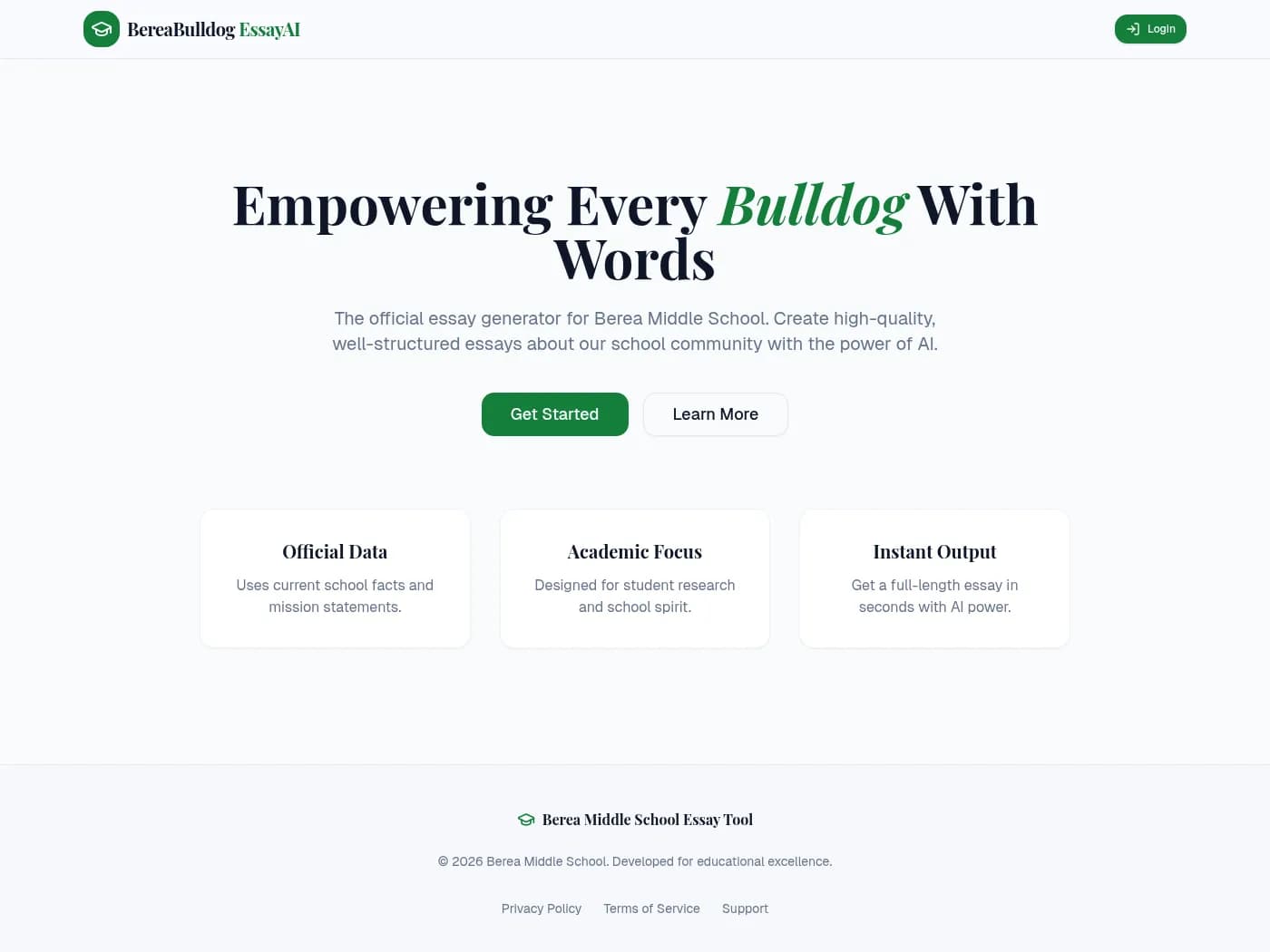 Berea Middle Essay Generator