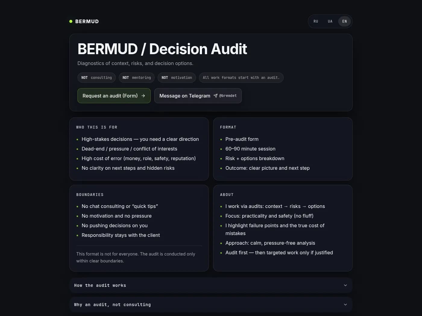BERMUD Audit Portal