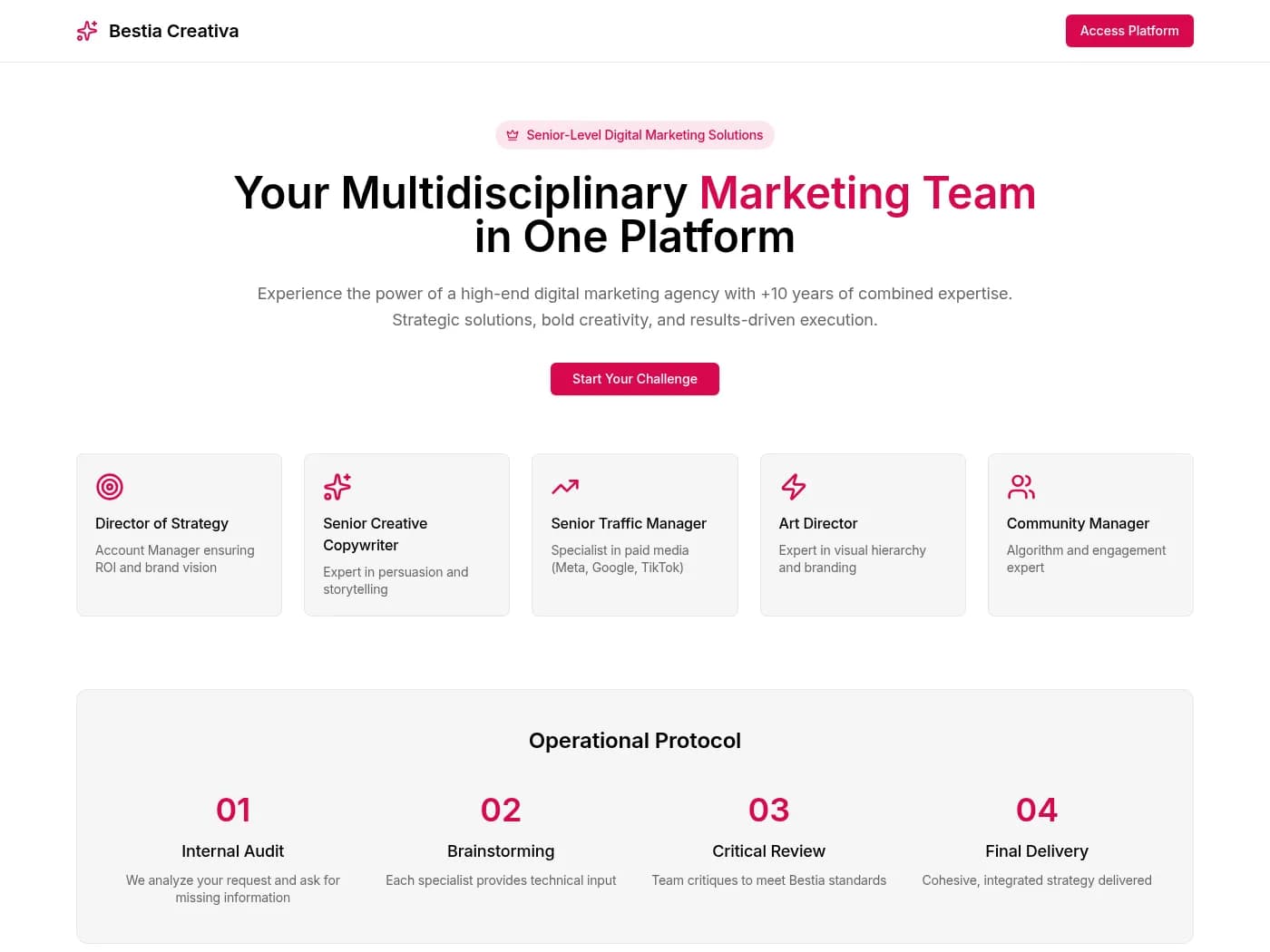 Bestia Creativa Agency Portal