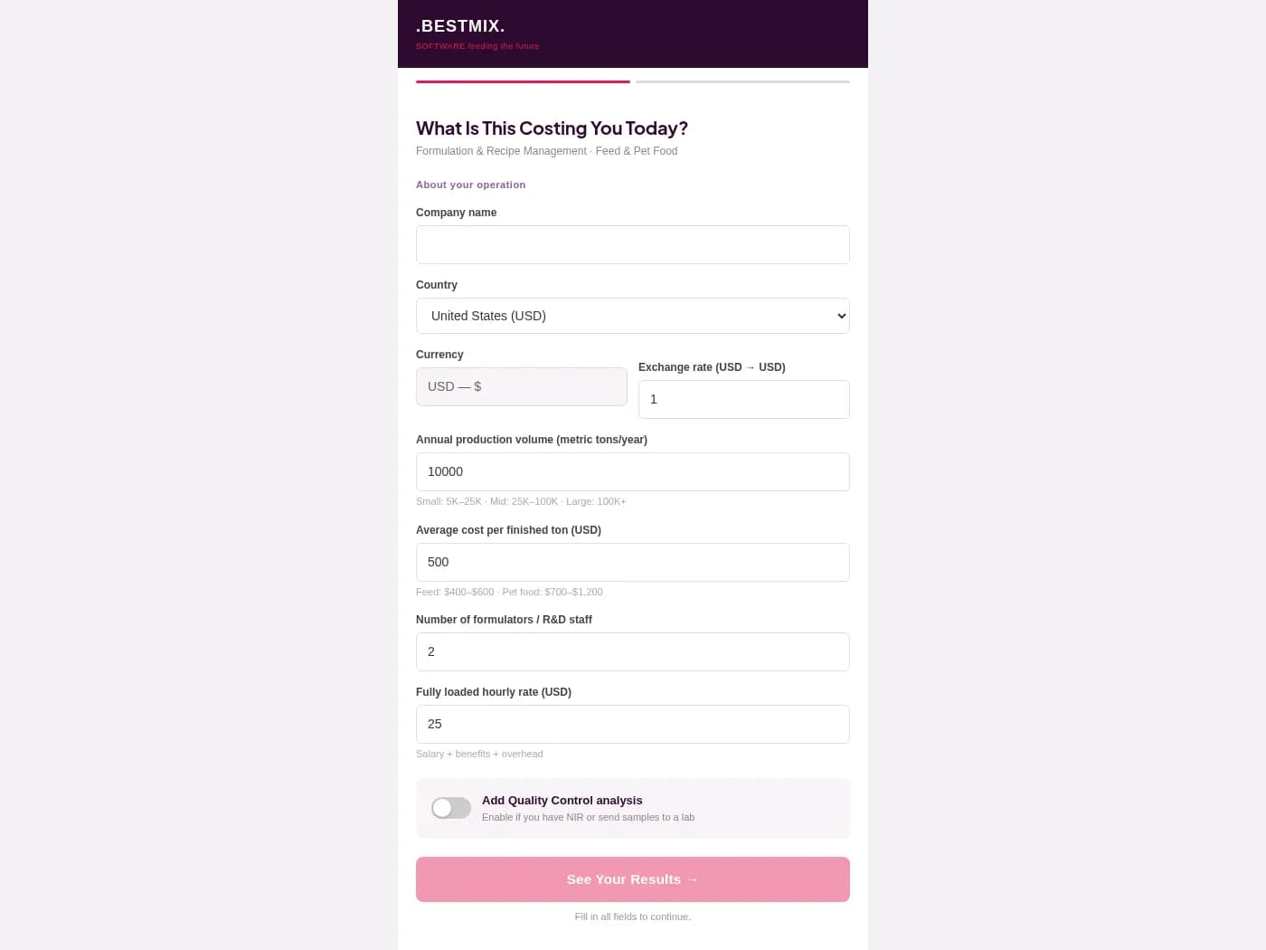 BESTMIX ROI Calculator