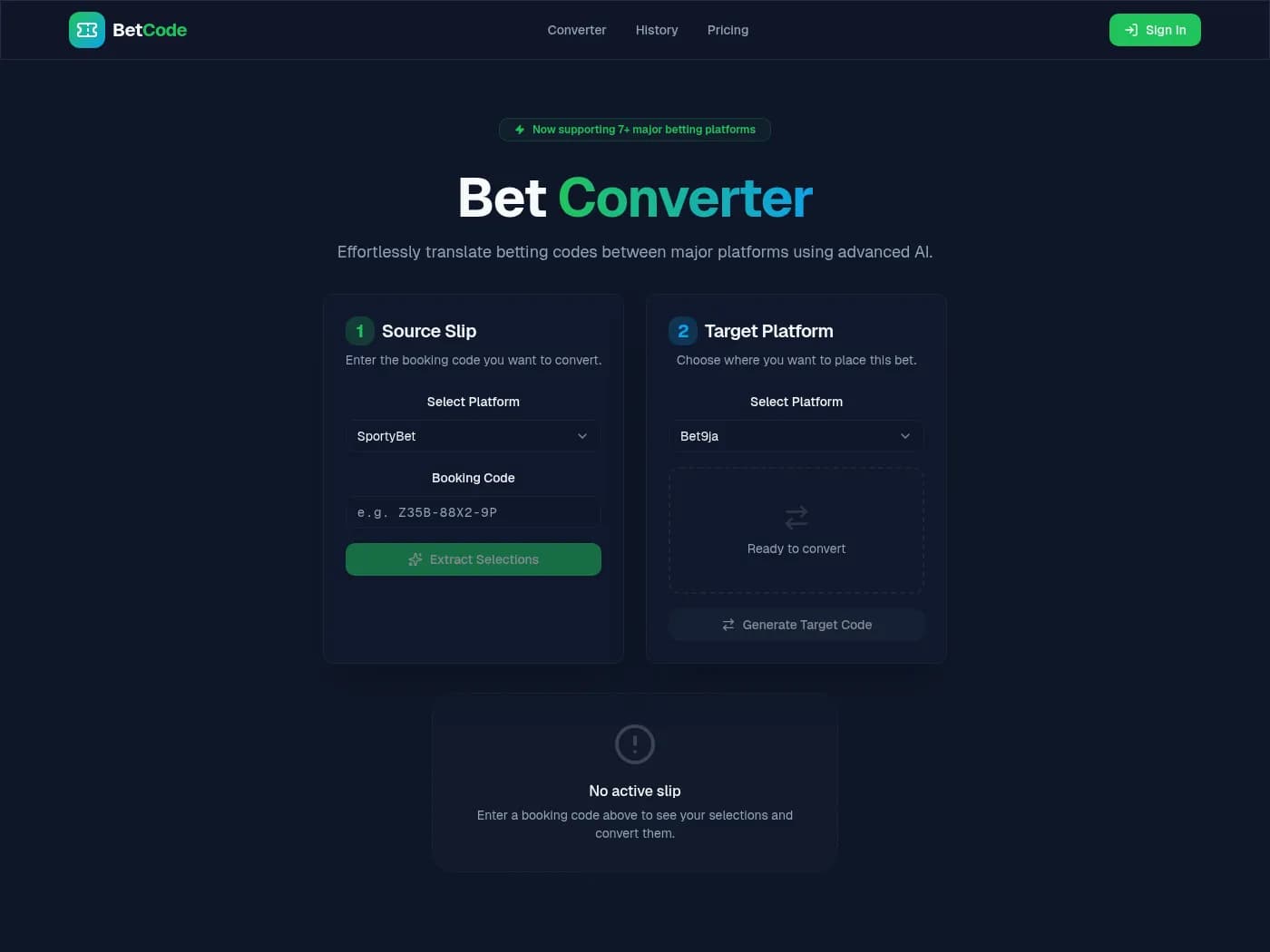 Bet Code Converter
