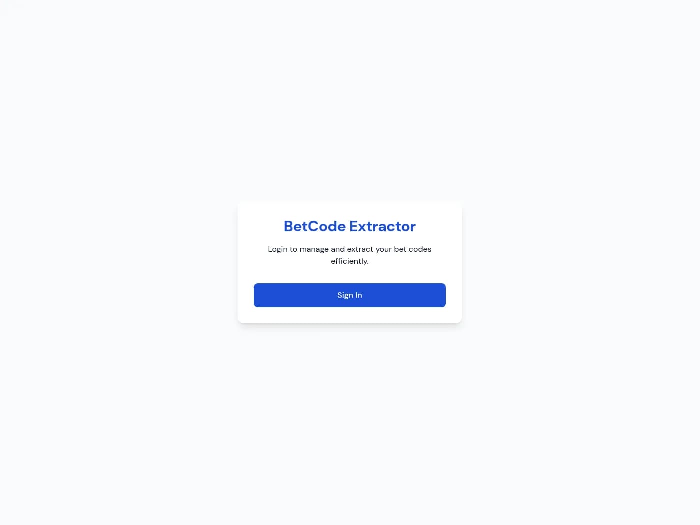 BetCode Extractor App