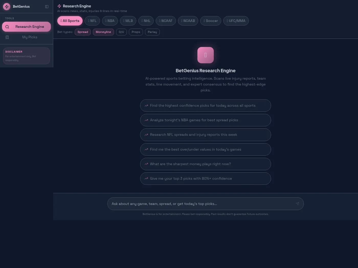 BetGenius Sports Bot