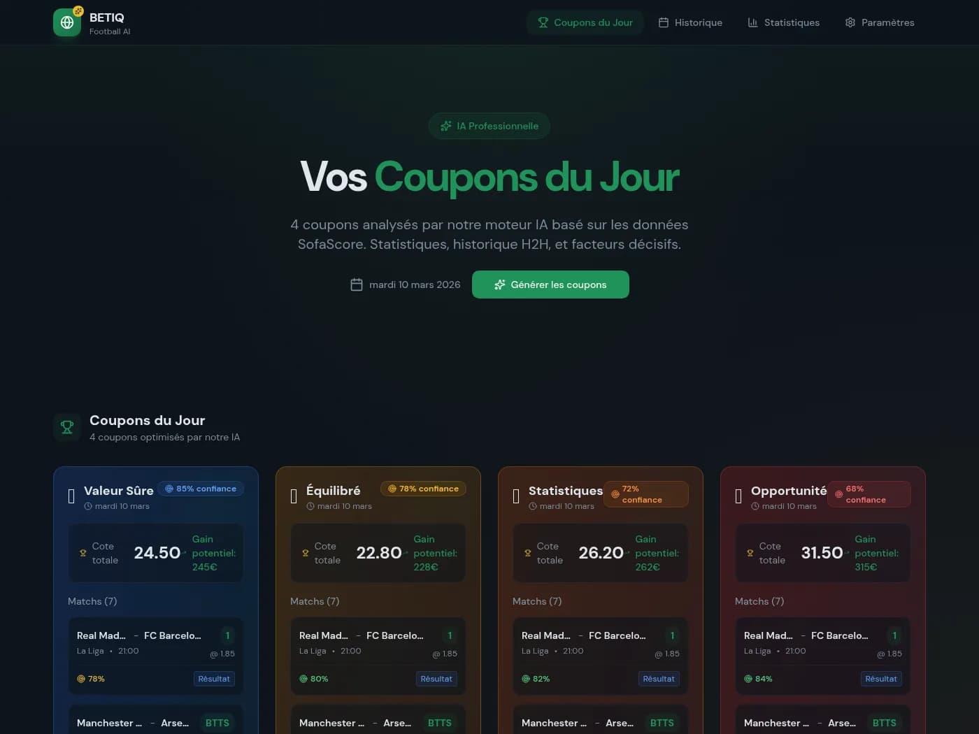 BETIQ Football AI Coupons