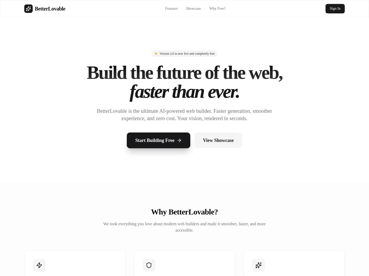 BetterLovable Web Builder