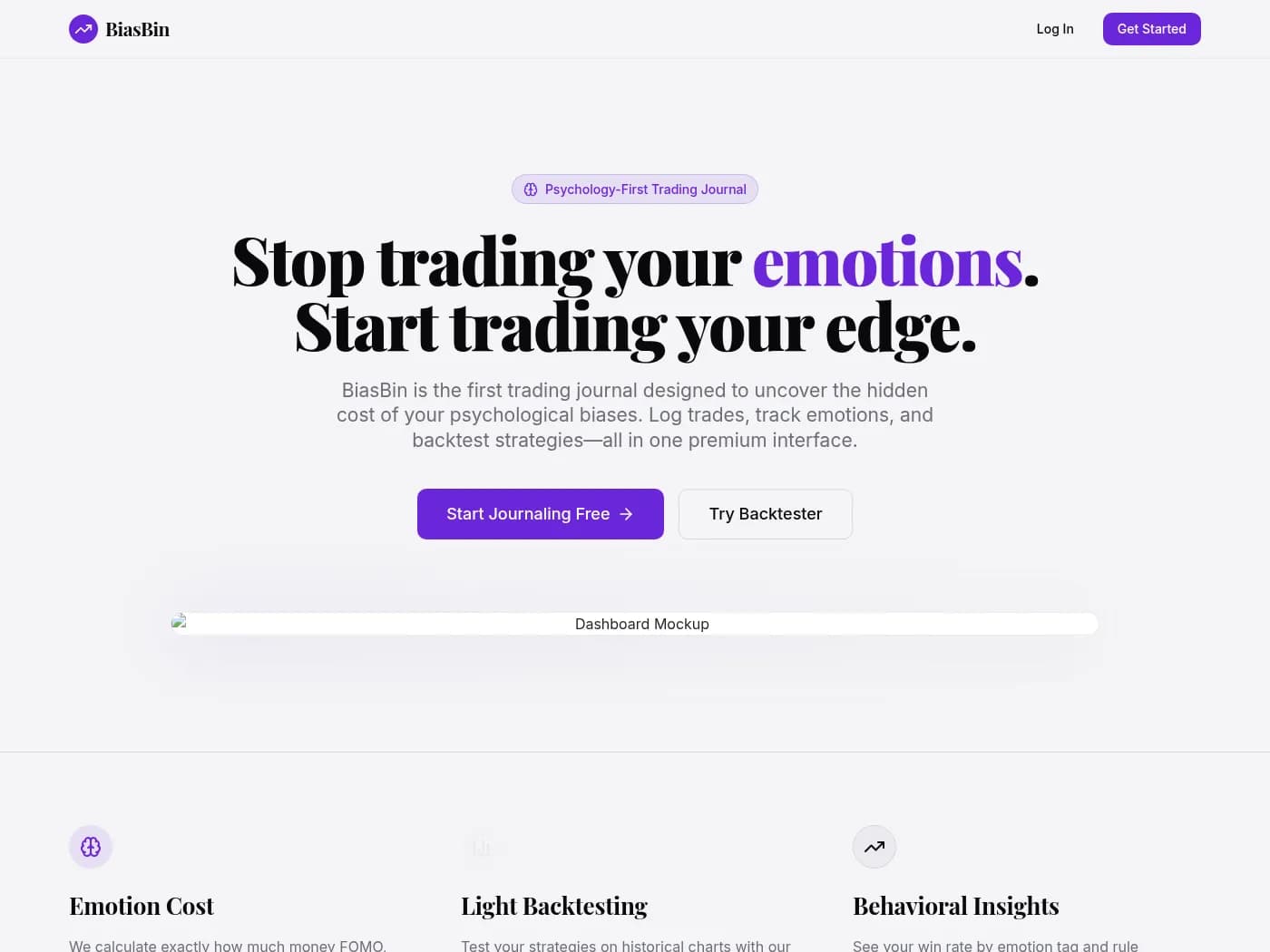 BiasBin Trading Journal