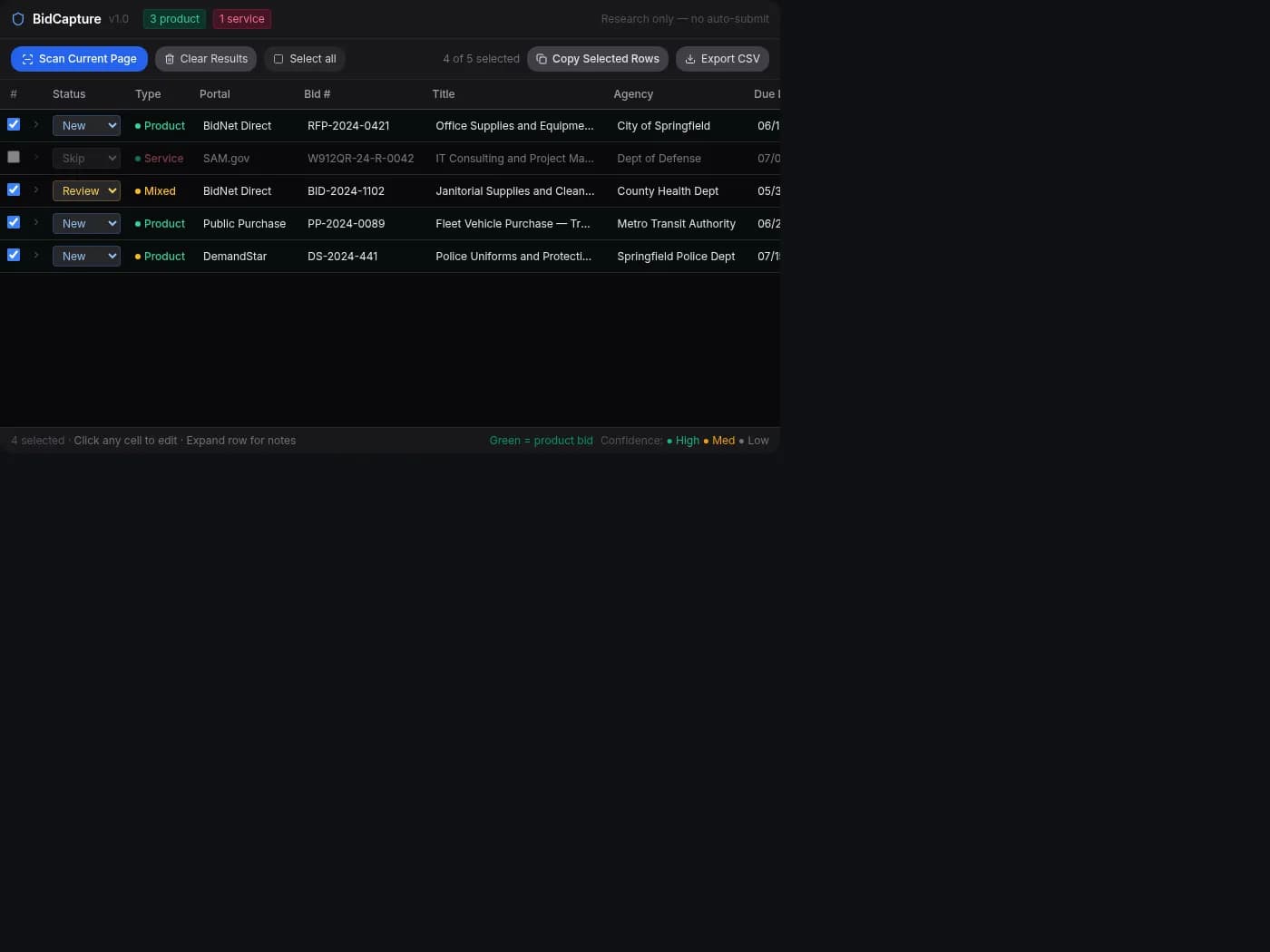 BidCapture Chrome Extension