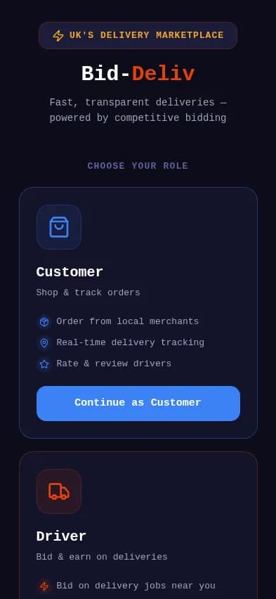 Bid-Deliv UK Delivery Hub