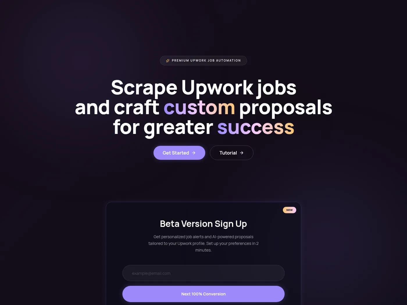 Bidexia SaaS Landing Page