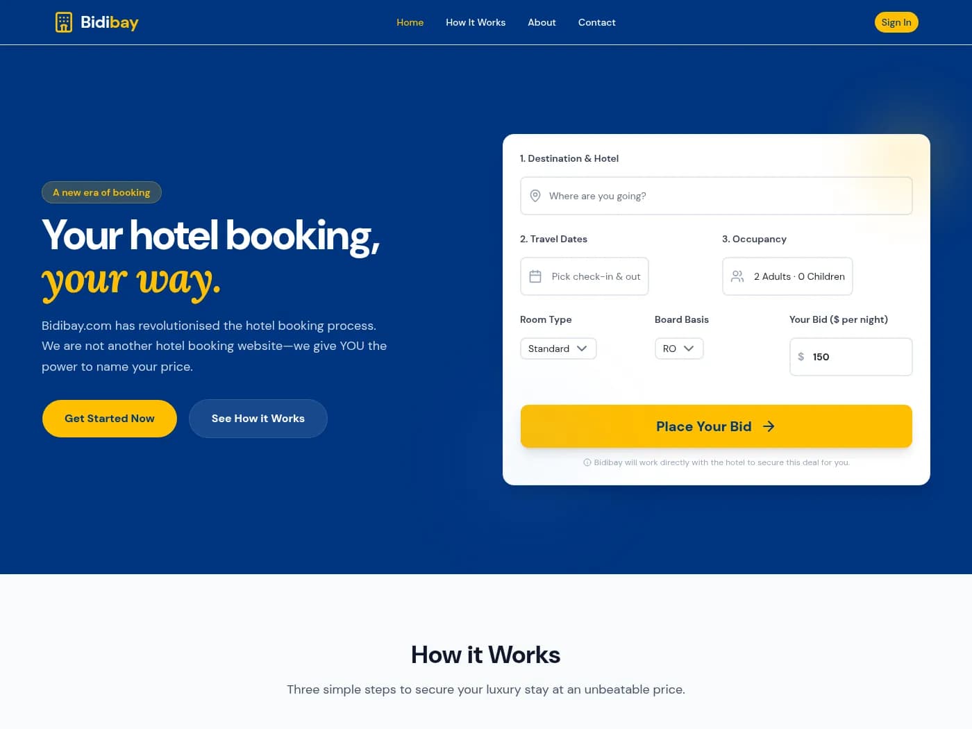 Bidibay Hotel Bidding