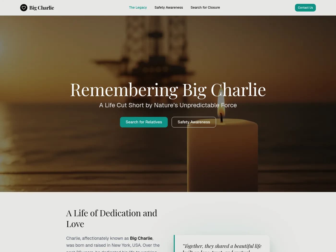 Big Charlie Tribute Blog