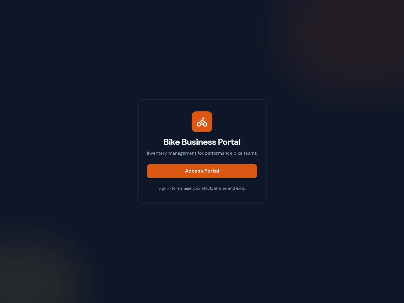 Bike Business Portal