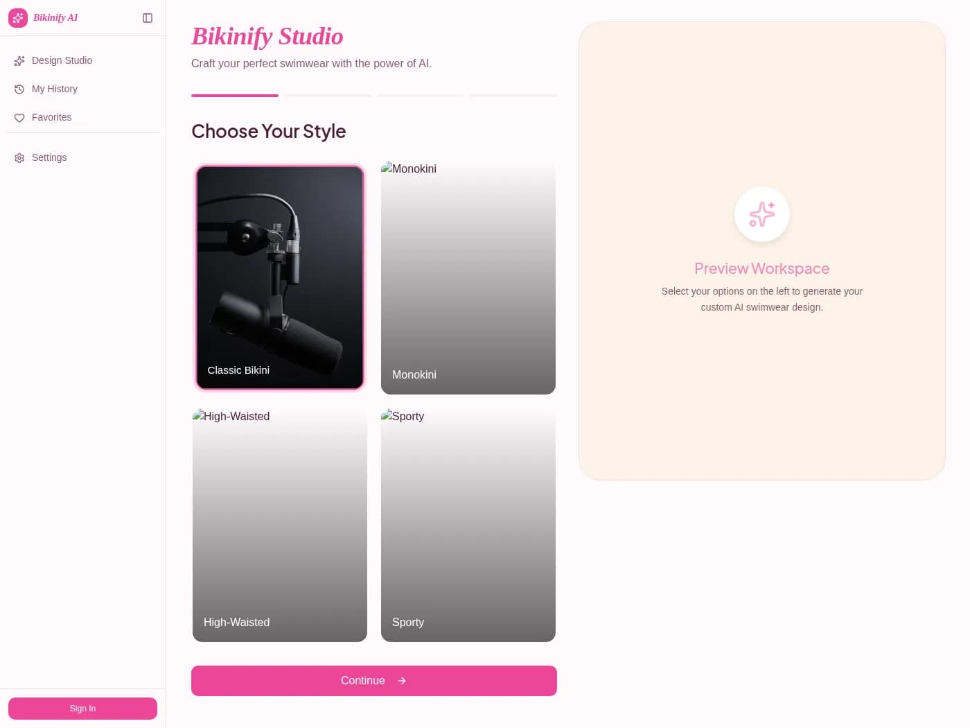 Bikinify AI Studio
