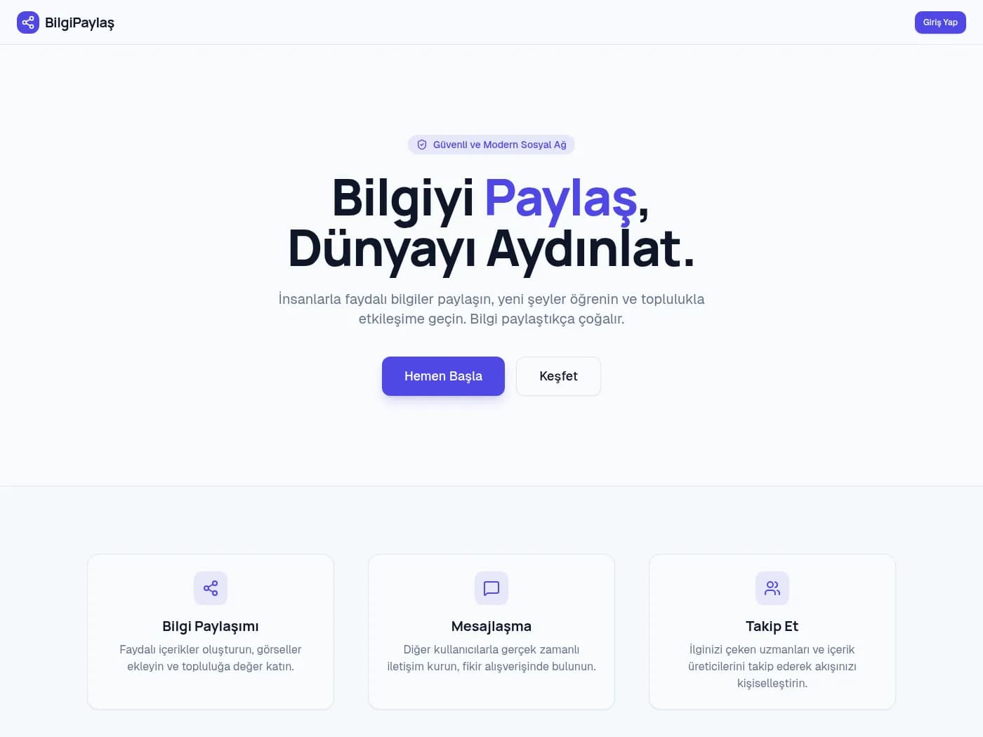 BilgiPaylaş Sosyal Ağ