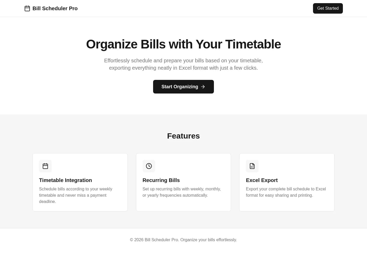 Bill Scheduler Pro