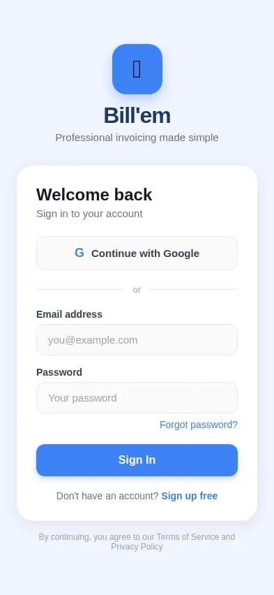 Bill’em Invoice Platform