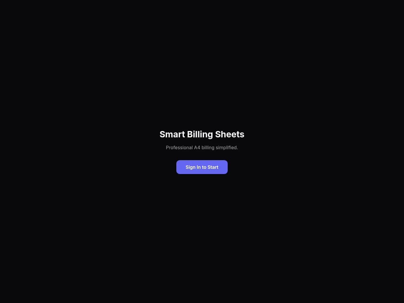 Smart Billing Sheets