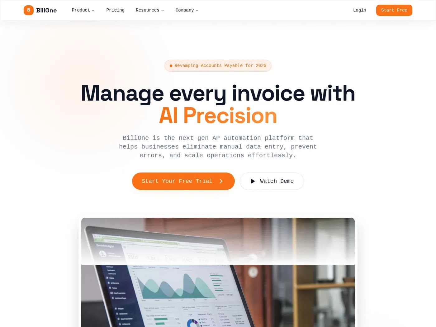 BillOne AI SaaS Website