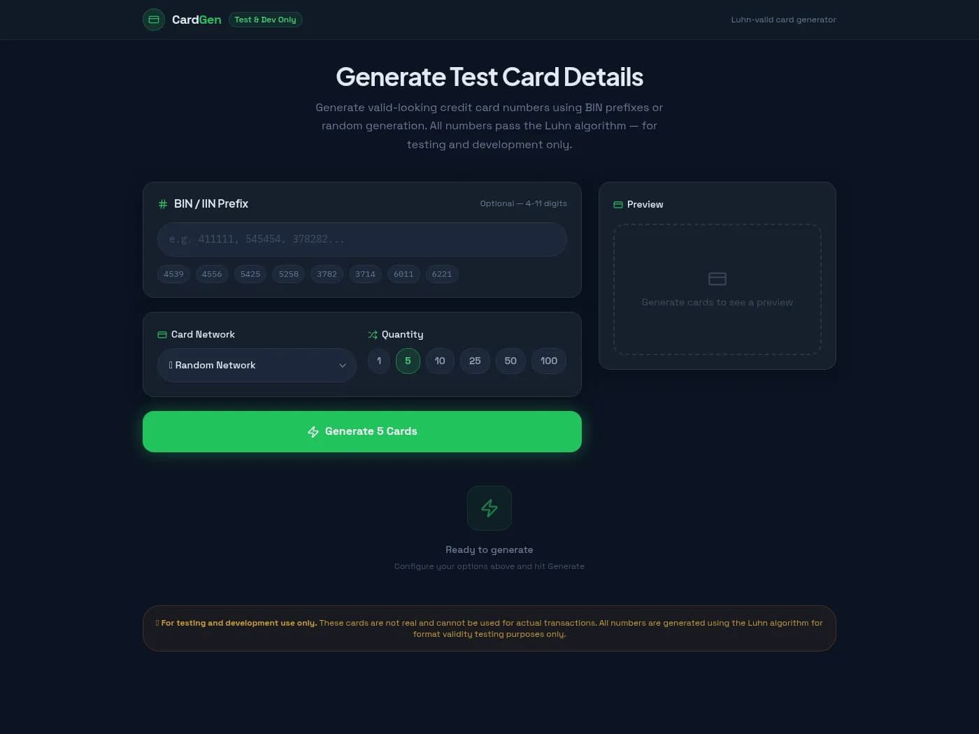 CardGen Web Tool