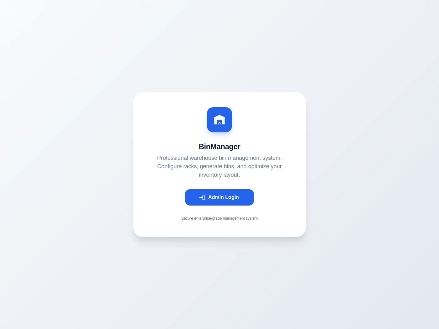 BinManager Admin Dashboard