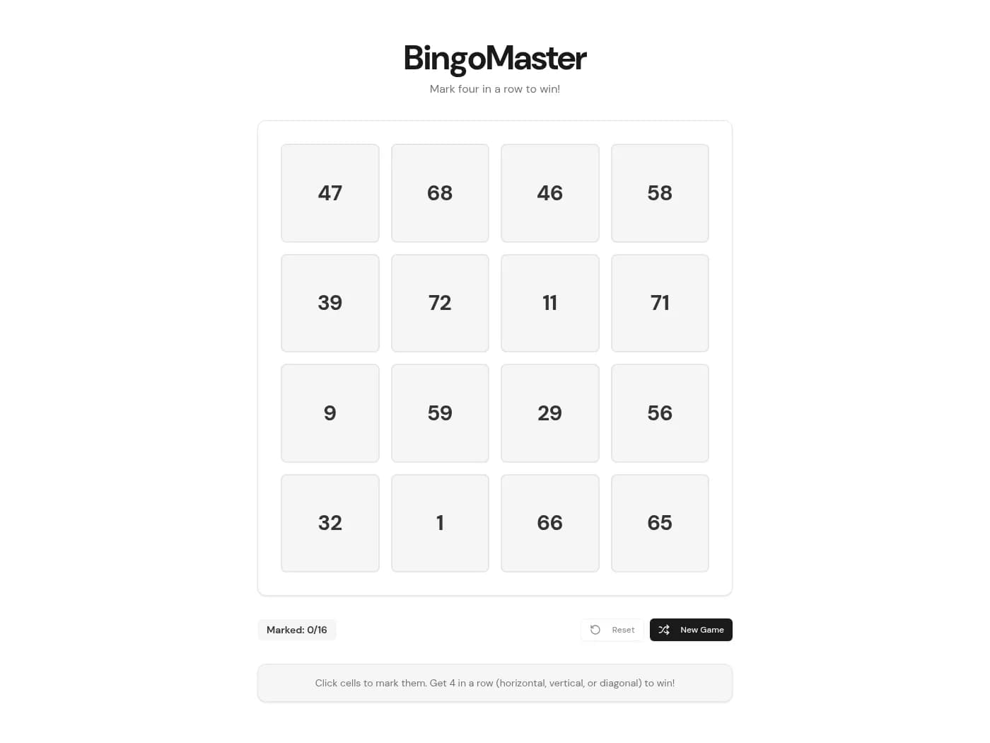 BingoMaster 4x4 App