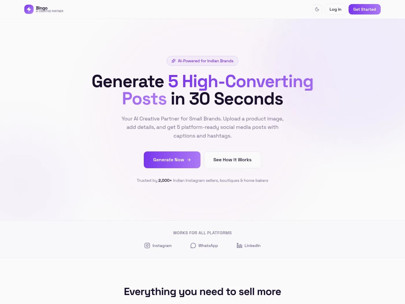 Bingo AI Creative Generator