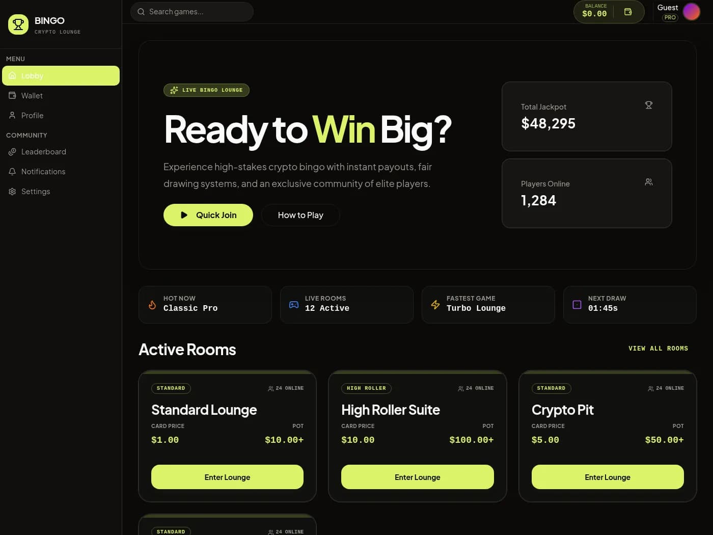 Bingo Crypto Lounge