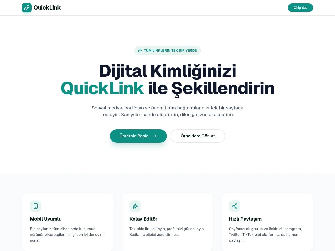 QuickLink Bio Page