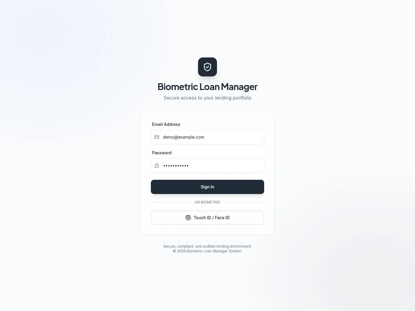 Biometric Loan Manager