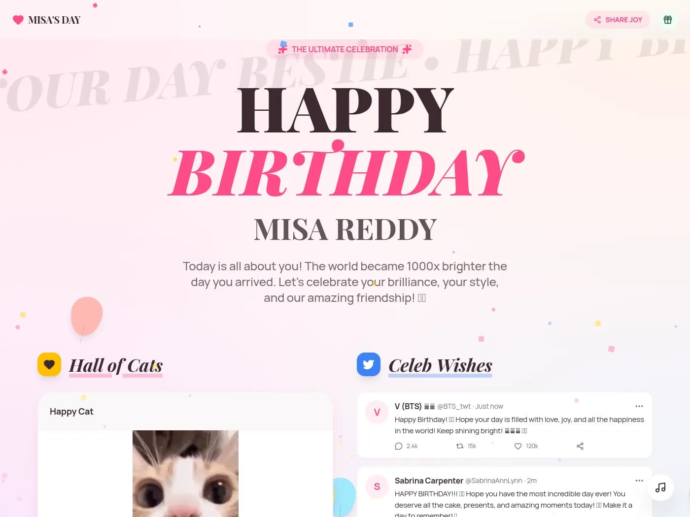 Birthday Wishes Hall